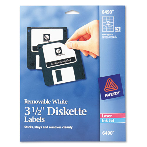 Laser/inkjet 3.5" Diskette Labels, White, 375/pack — AIM Distribution